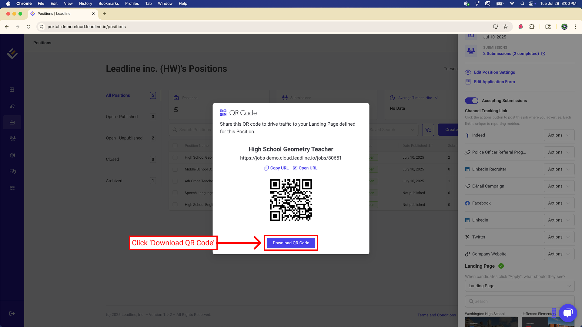 How do I Create/Access QR Codes for Positions?